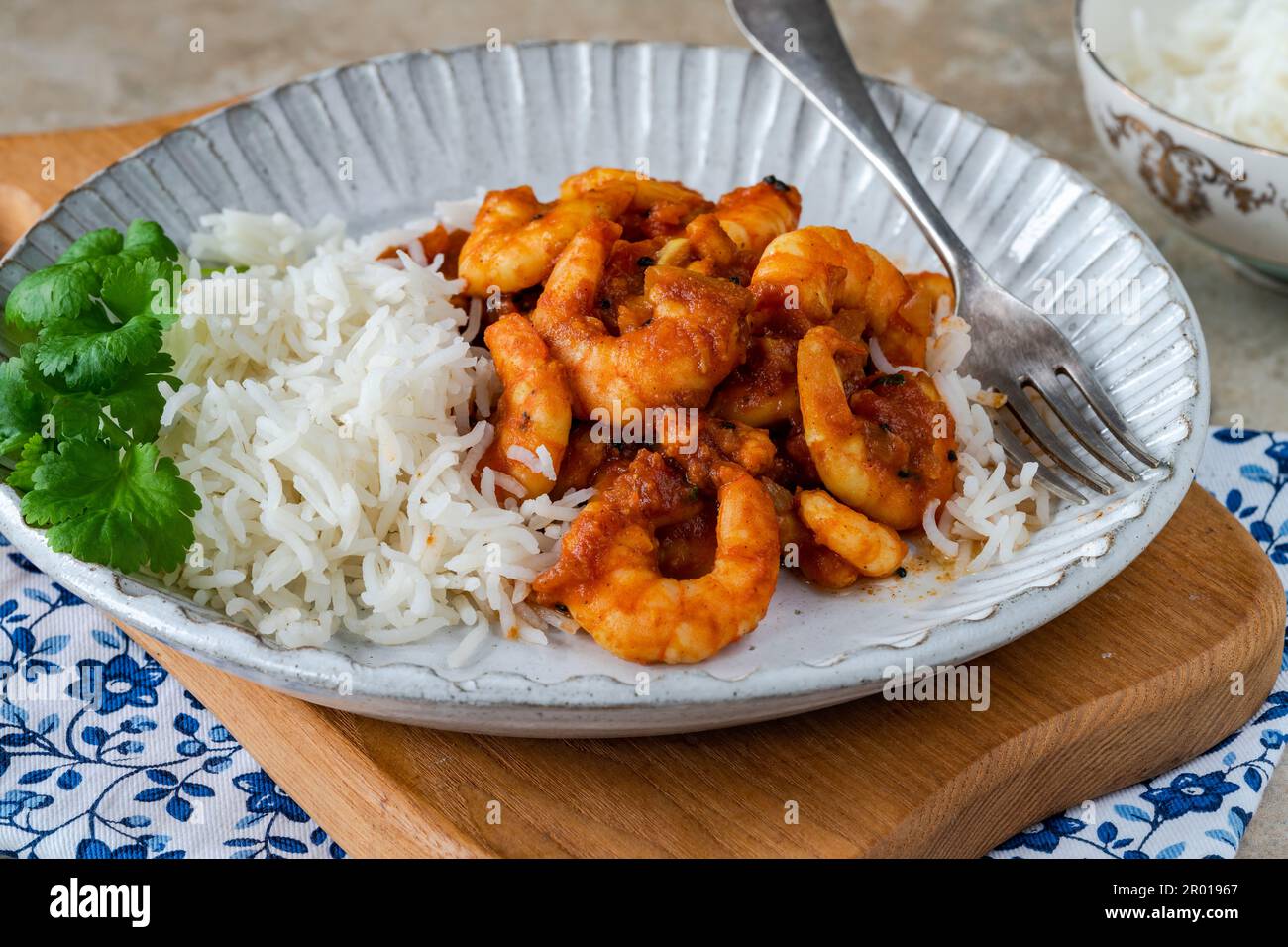 Tamarind prawn curry with rice Stock Photo - Alamy