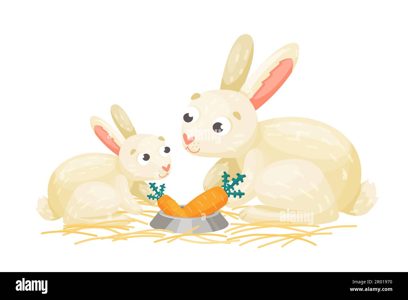 Baby rabbit eating Stock Vector Images - Alamy