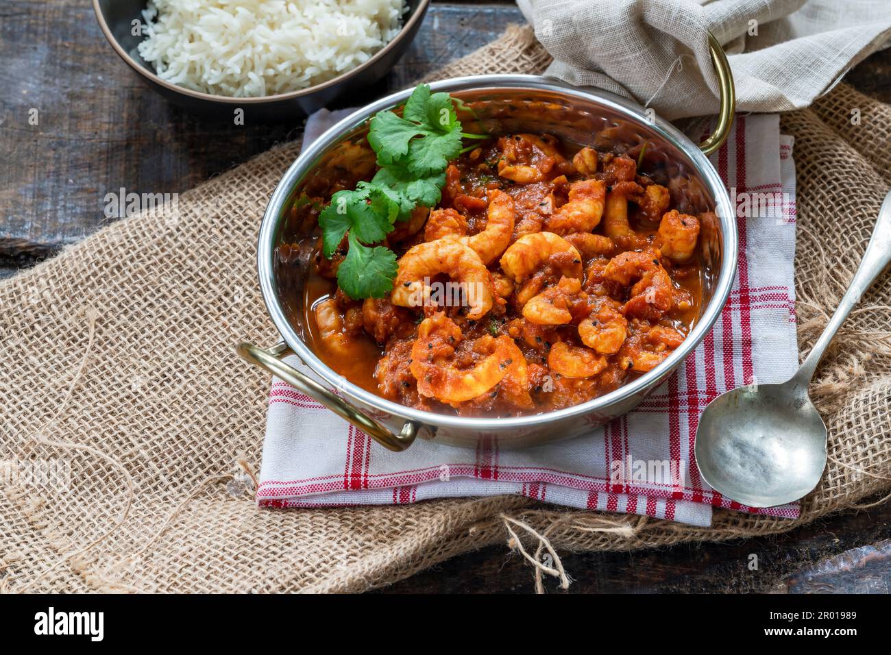Tamarind prawn curry with rice Stock Photo - Alamy