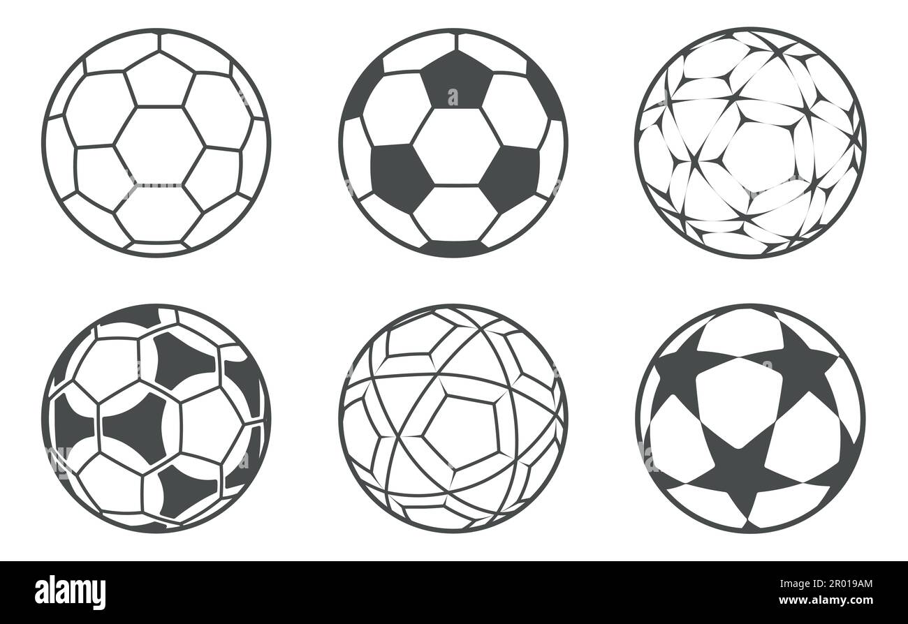Soccer ball or football flat vector icon simple black style ...