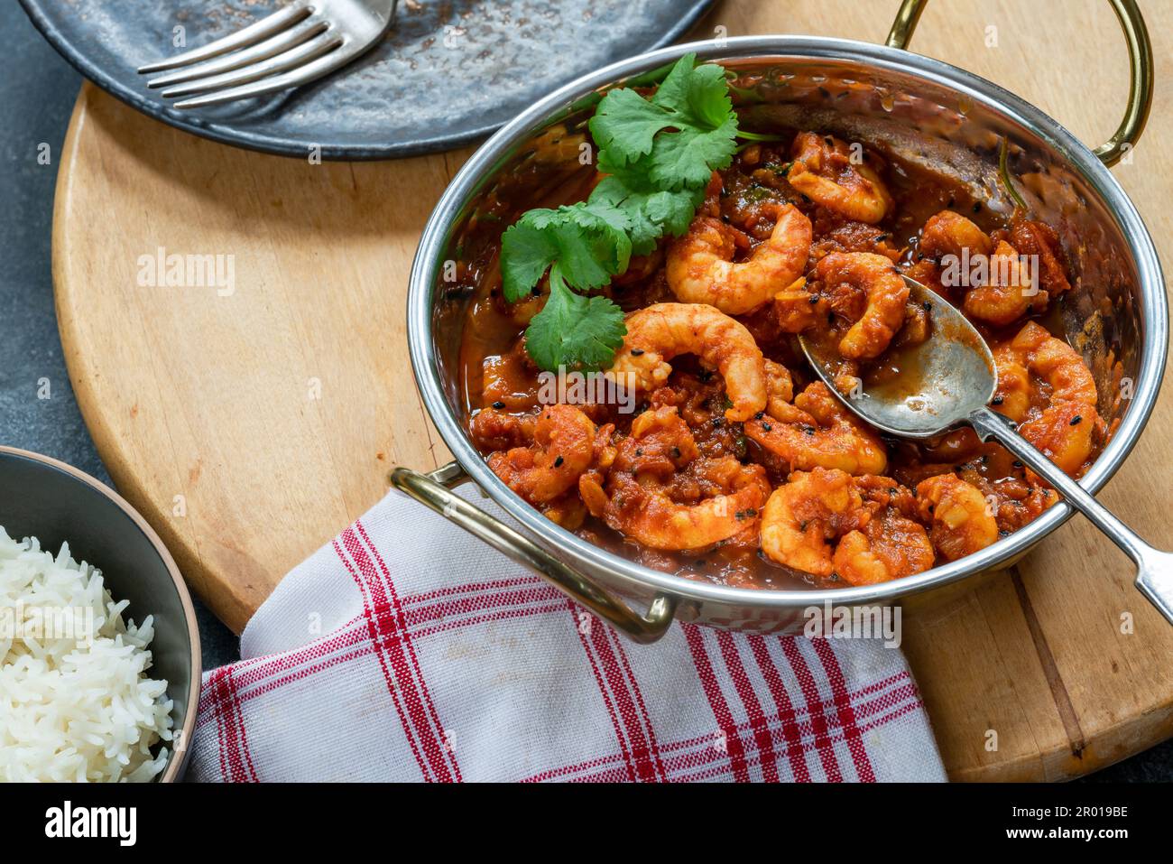 Tamarind prawn curry with rice Stock Photo - Alamy