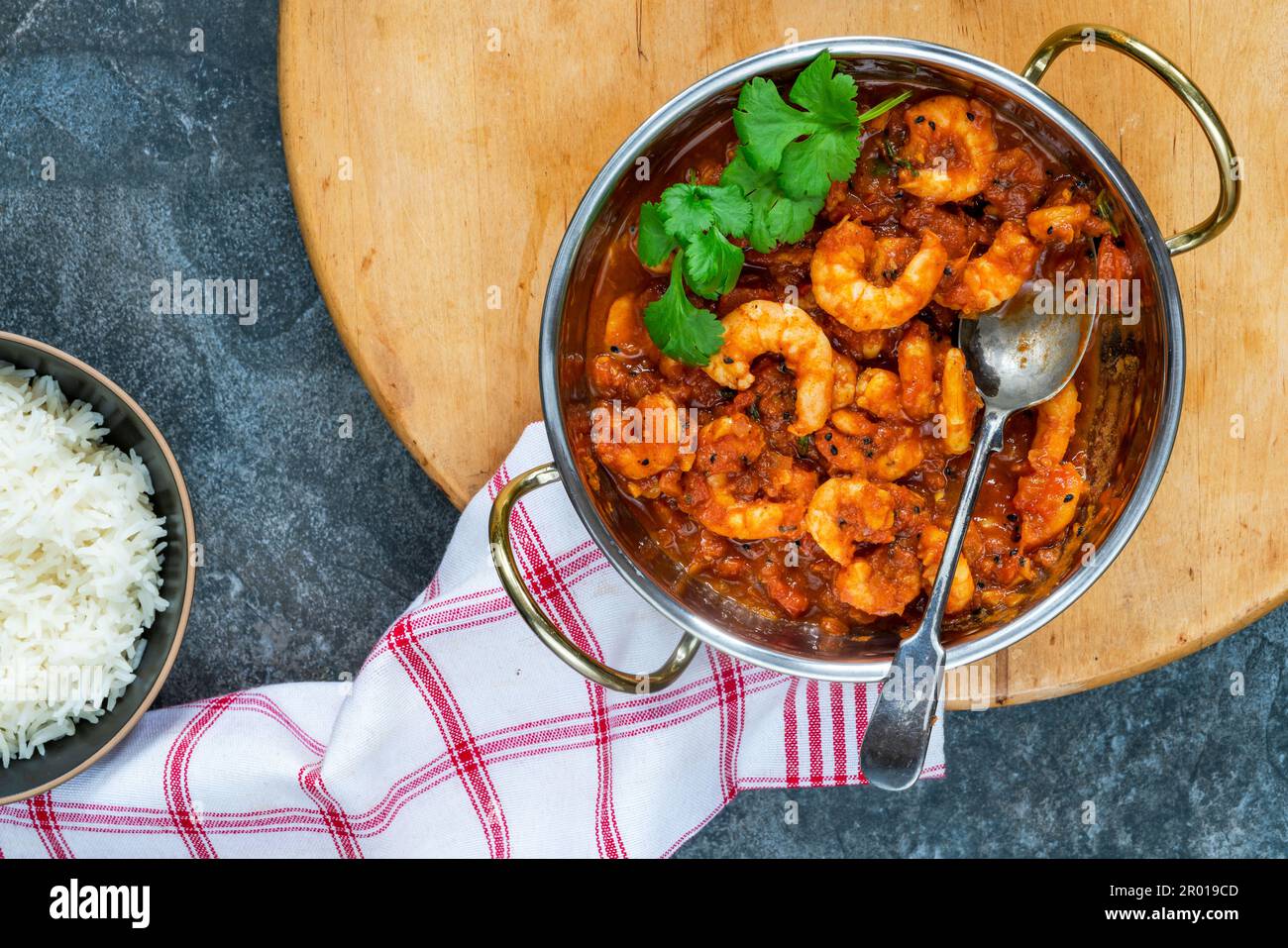 Tamarind prawn curry with rice Stock Photo - Alamy