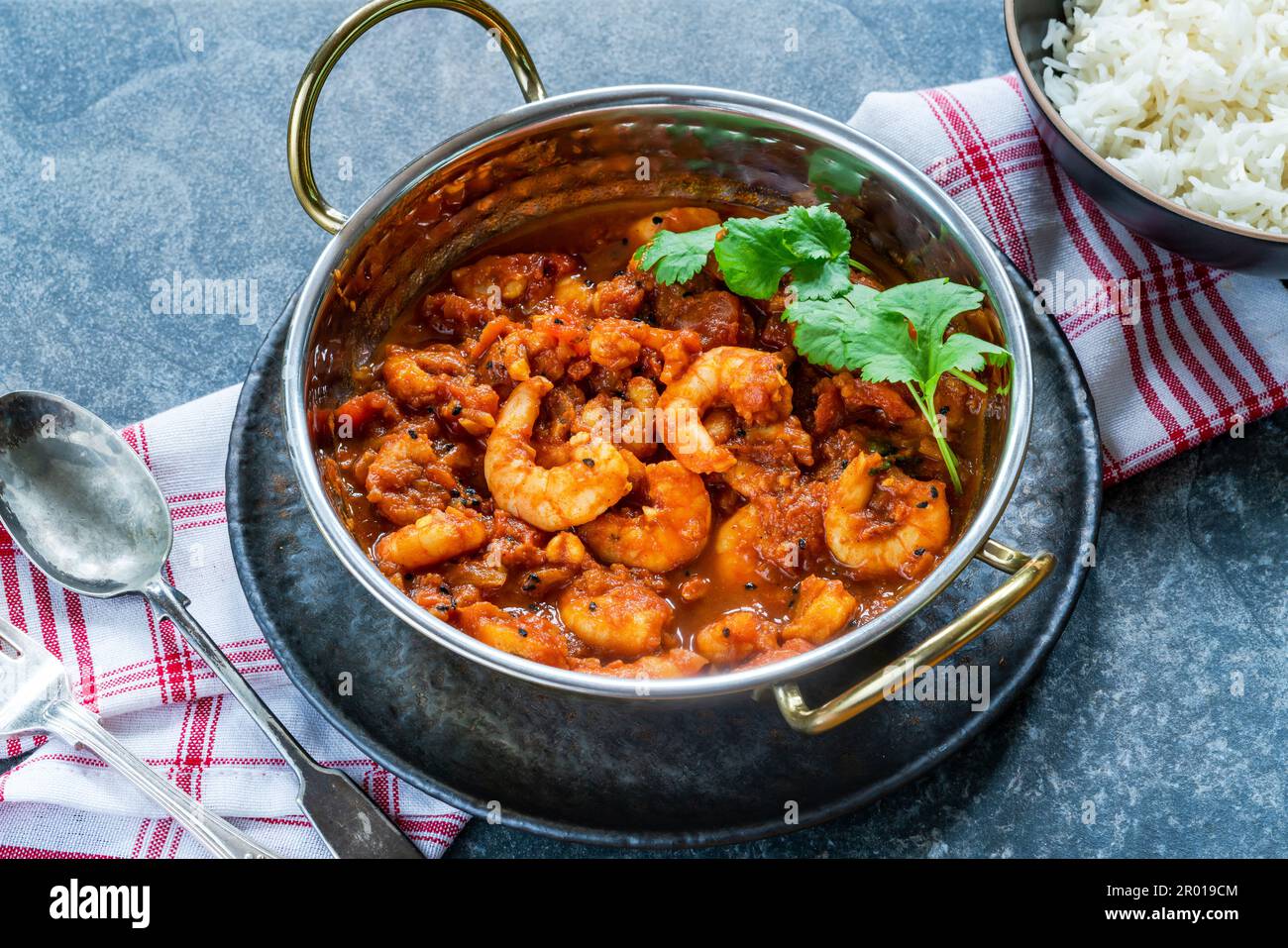 Tamarind prawn curry with rice Stock Photo - Alamy