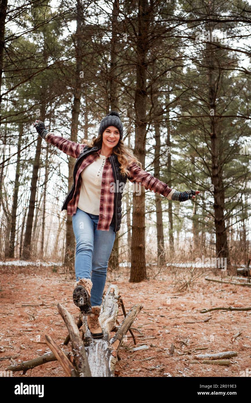 Woman log on earth hi-res stock photography and images - Alamy
