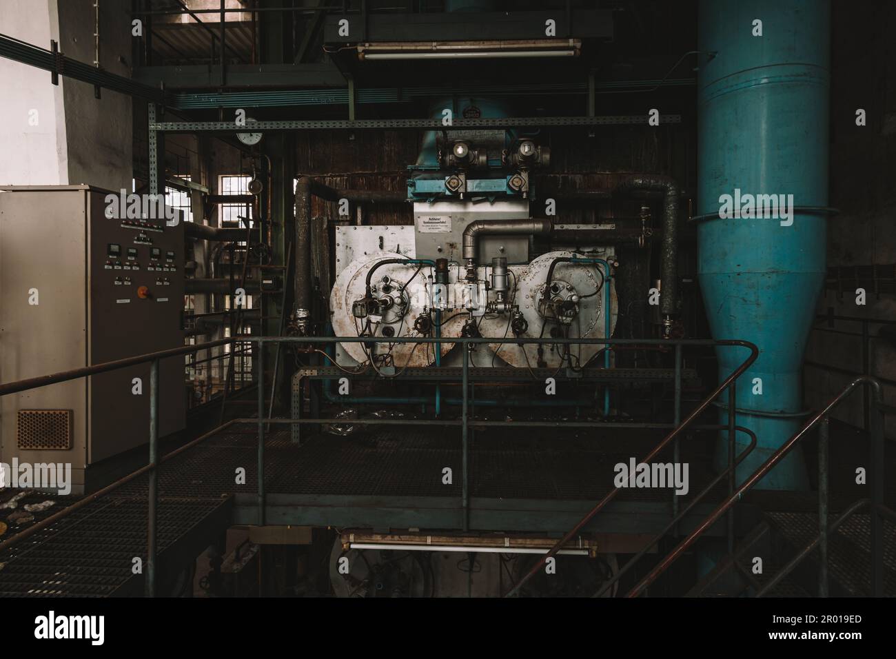 Old and rusty abandoned industrial plant, forgotten historical factory ...