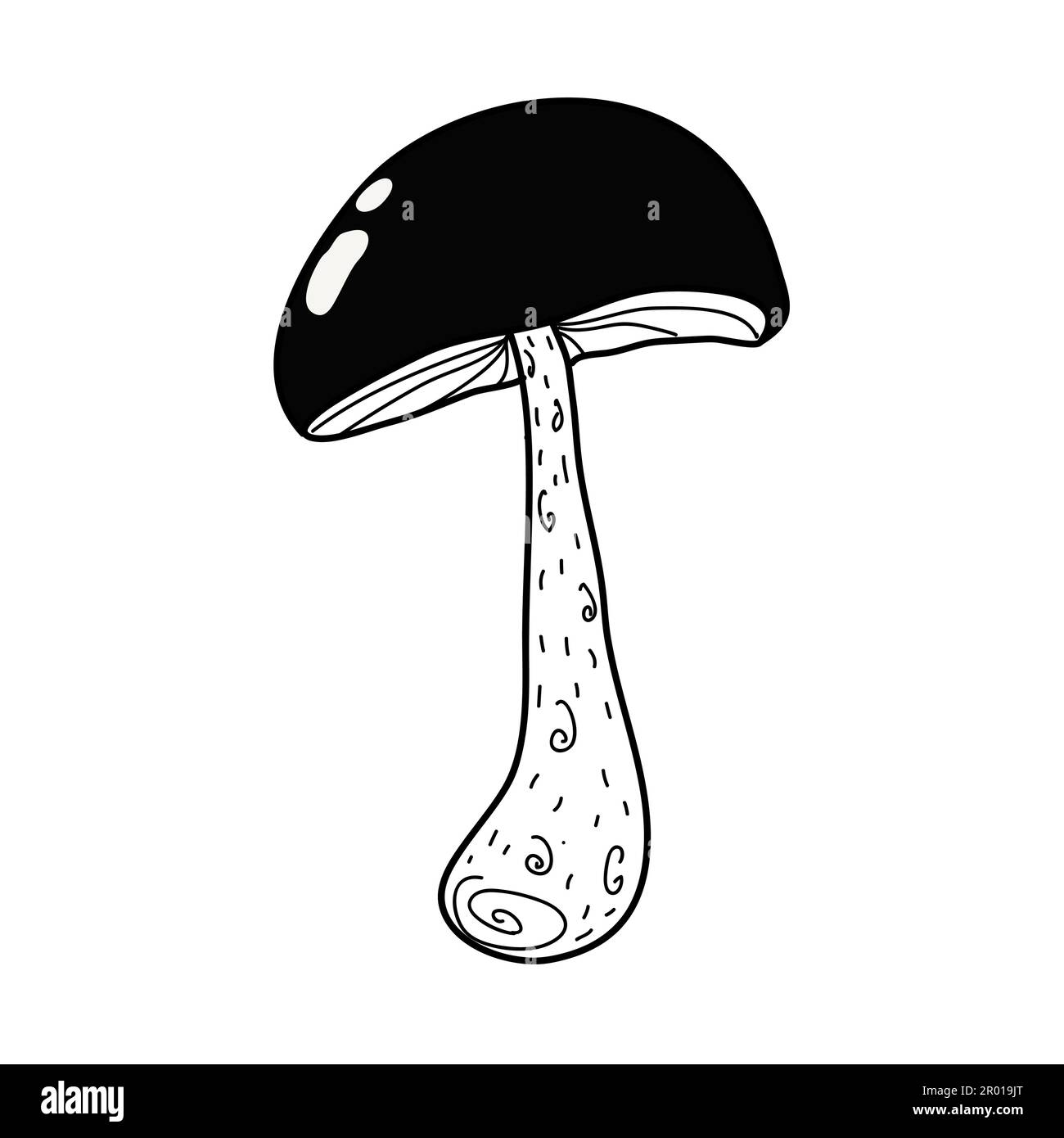 line vector drawing of mushrooms. Linework art. Card, invitation ...