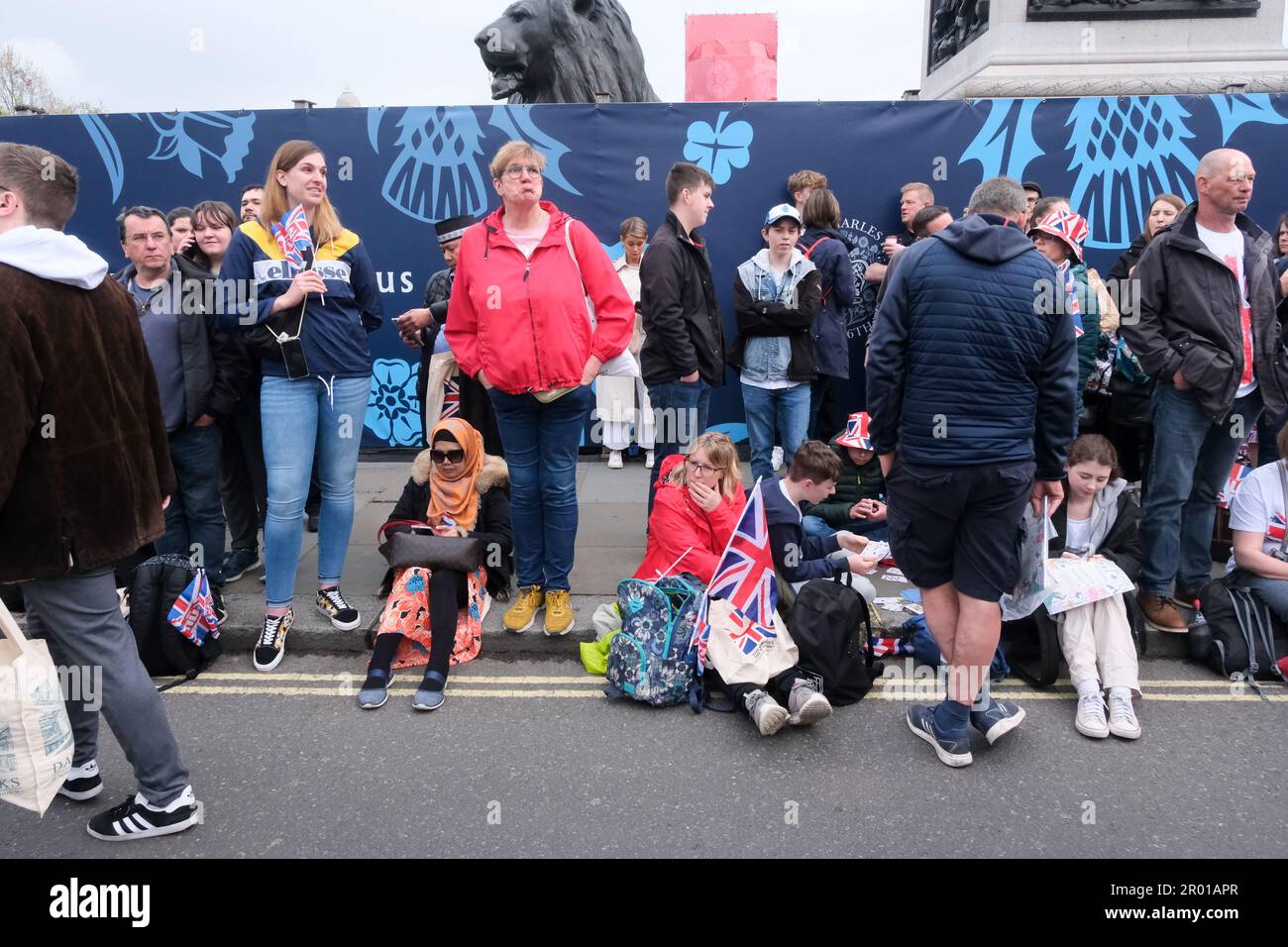 London, UK. 6th May 2023. Coronation of King Charles III. Crowds arrive ...
