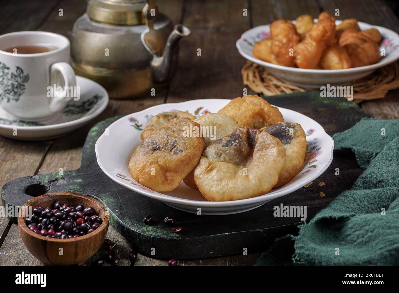 Cantonese fried red bean doughnut bun Stock Photo - Alamy