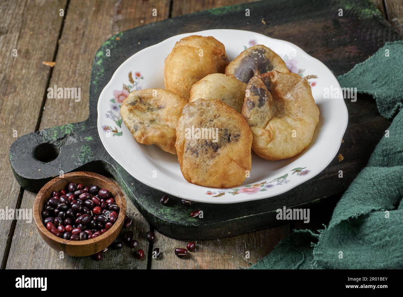 Cantonese fried red bean doughnut bun Stock Photo - Alamy