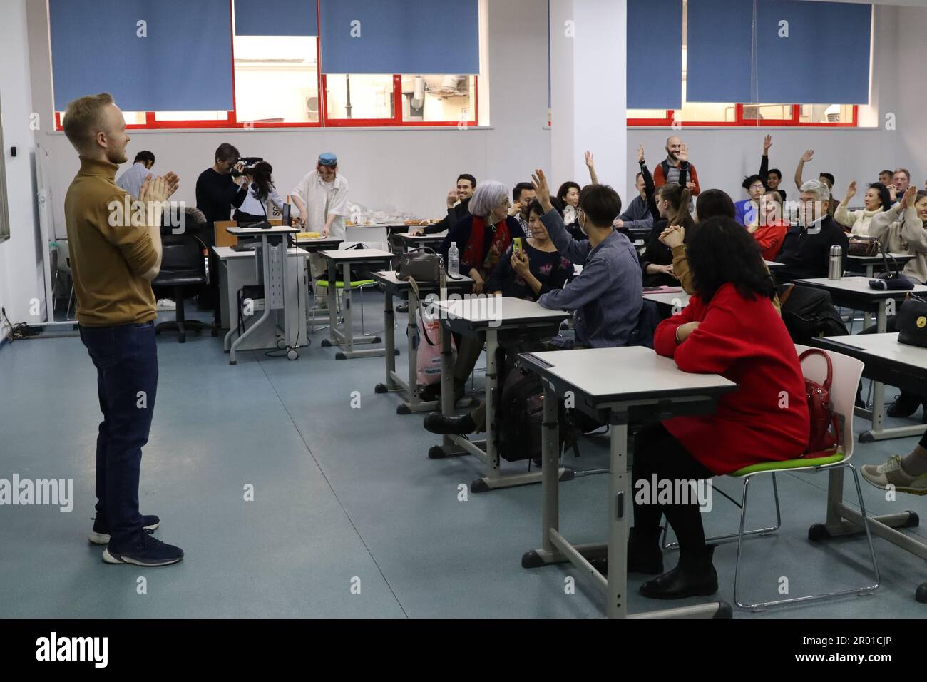 PRODUCTION - 18 March 2023, Kazakhstan, Almaty: Teacher Alexei ...