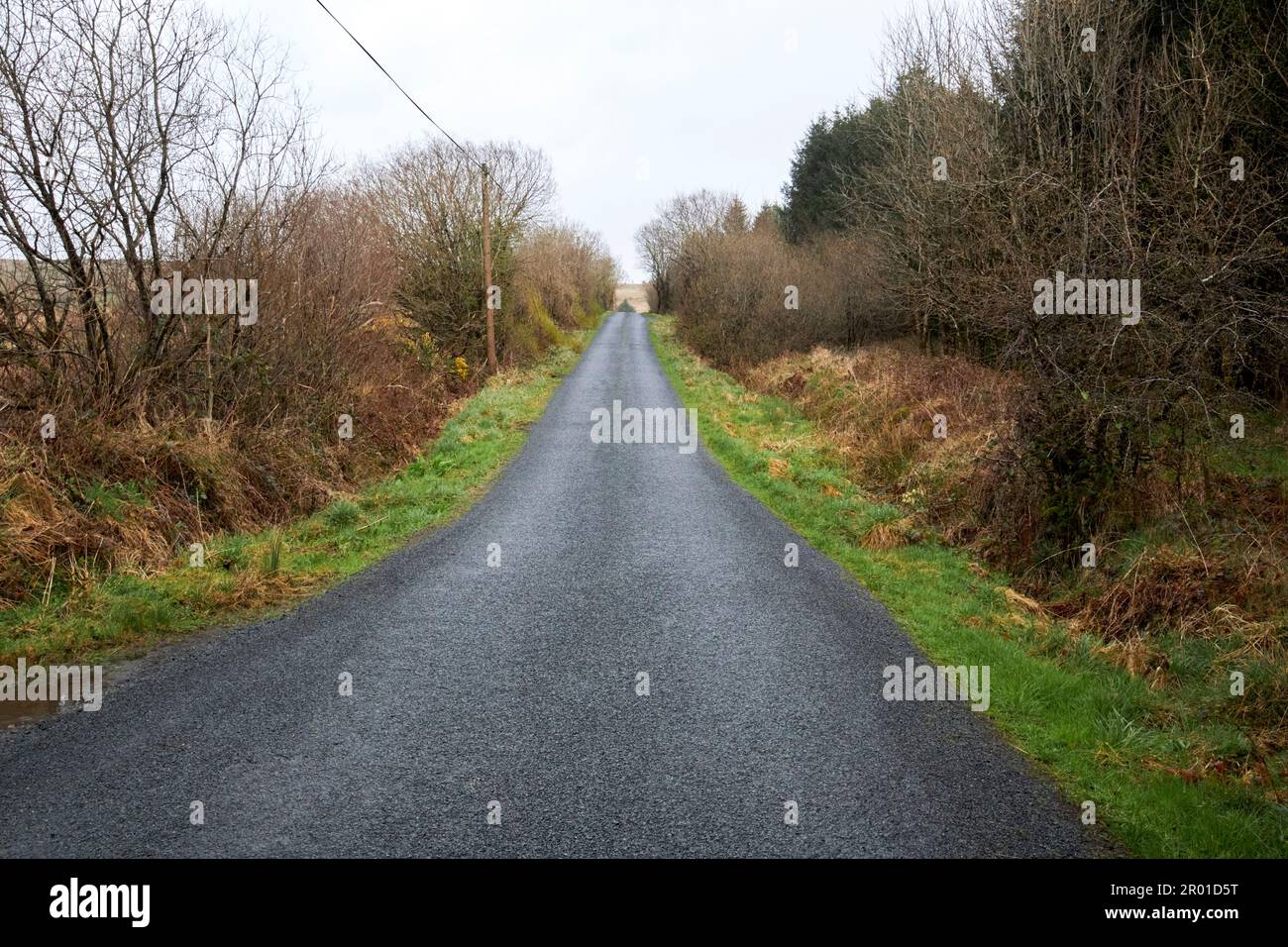 resurfaced rough tarmac road in rural county donegal republic of ...