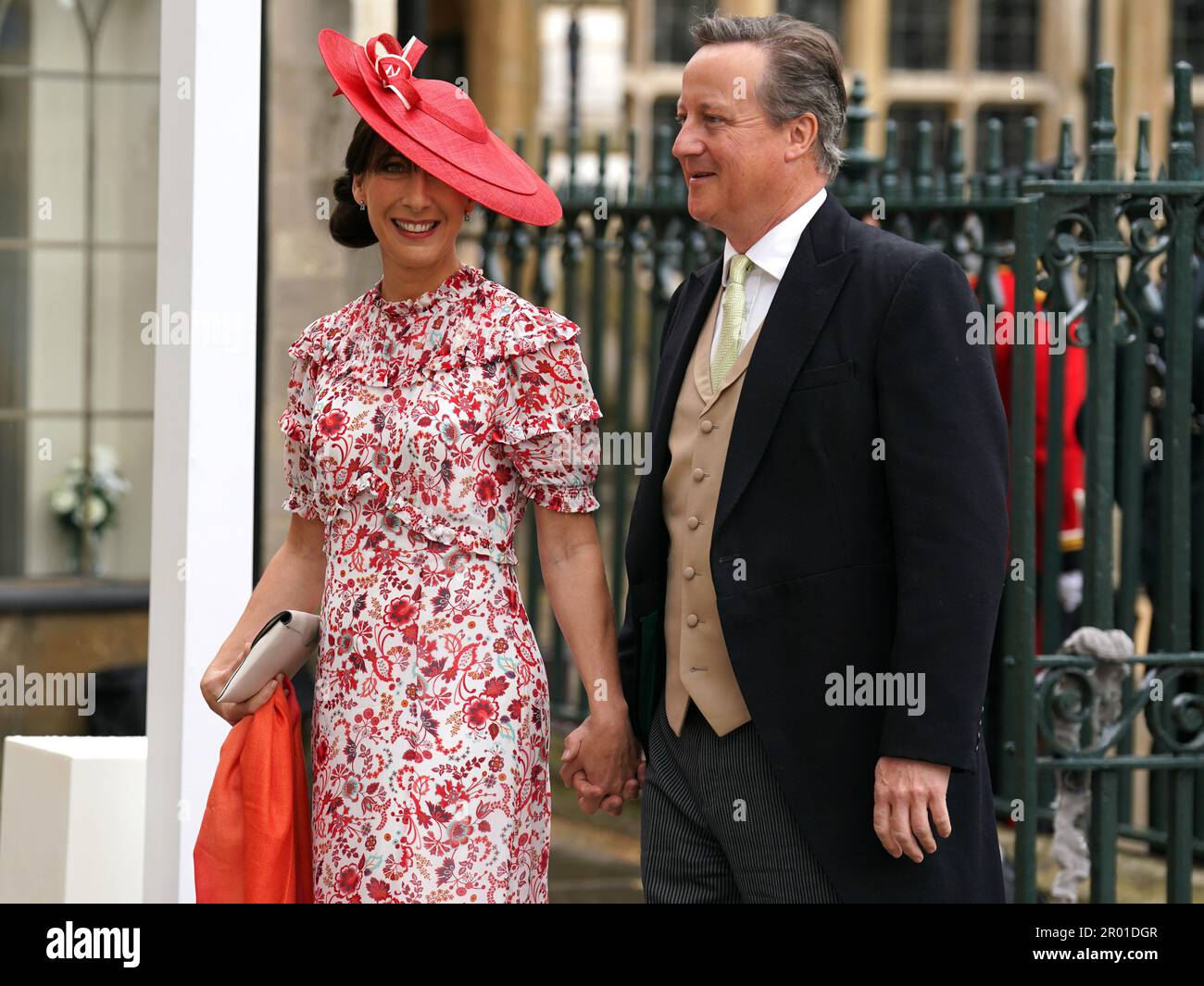 Former prime minister David Cameron and his wife Samantha arriving at ...