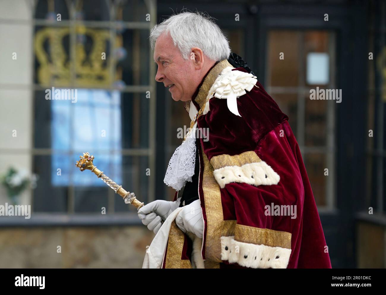 The Lord Mayor of London, Nicholas Lyons arrives at Westminster Abbey ...