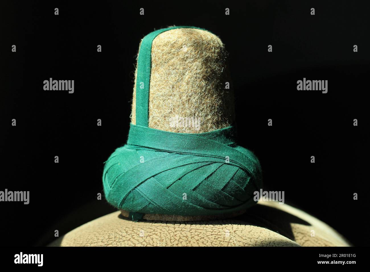 The hat worn by the Mevlevi dervishes. Hat made of brown felt for ...