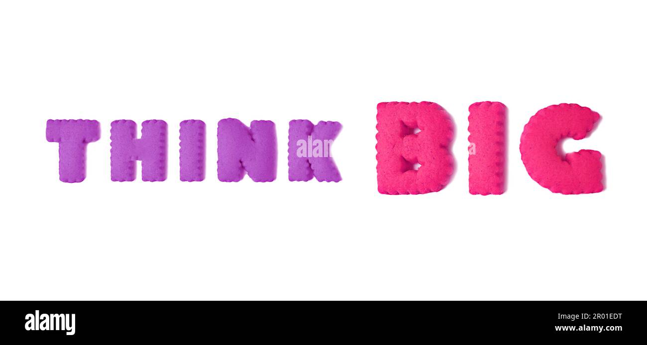 Encouraging word made with purple and orchid pink alphabet shaped ...