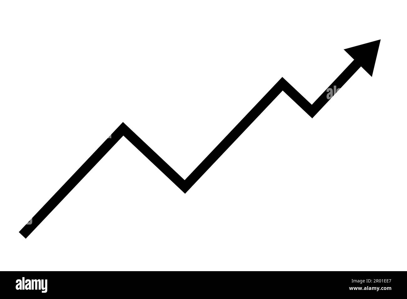 Graph with Black Arrow for a Concept of INCREASING on White Backdrop ...