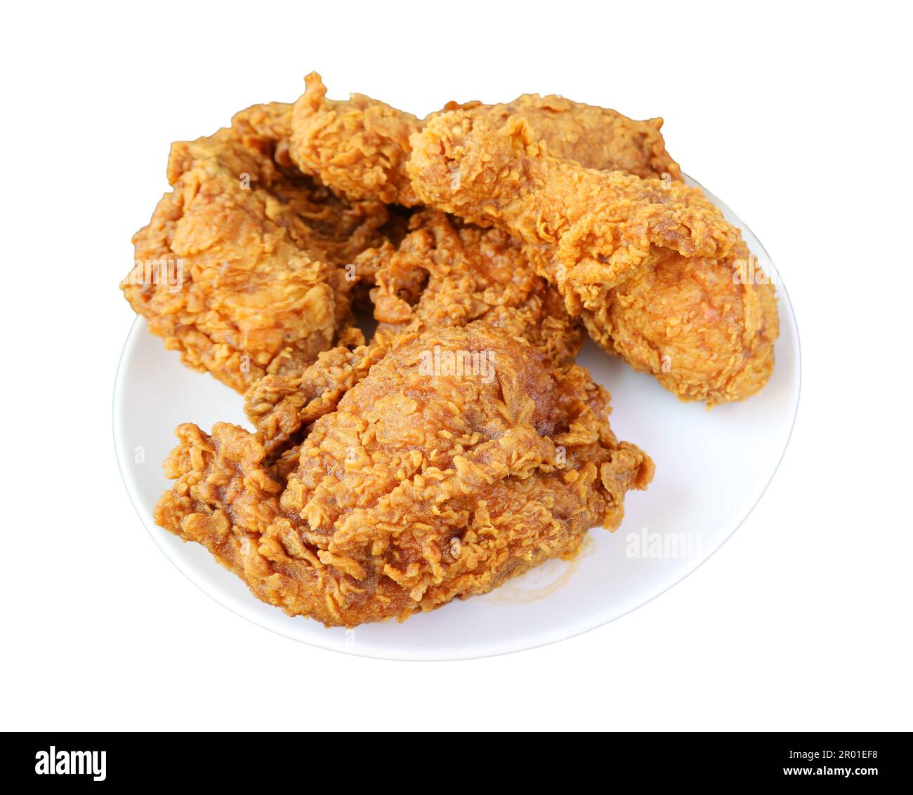 Plate of Delectable Crispy Fried Chickens Isolated on White Backdrop ...