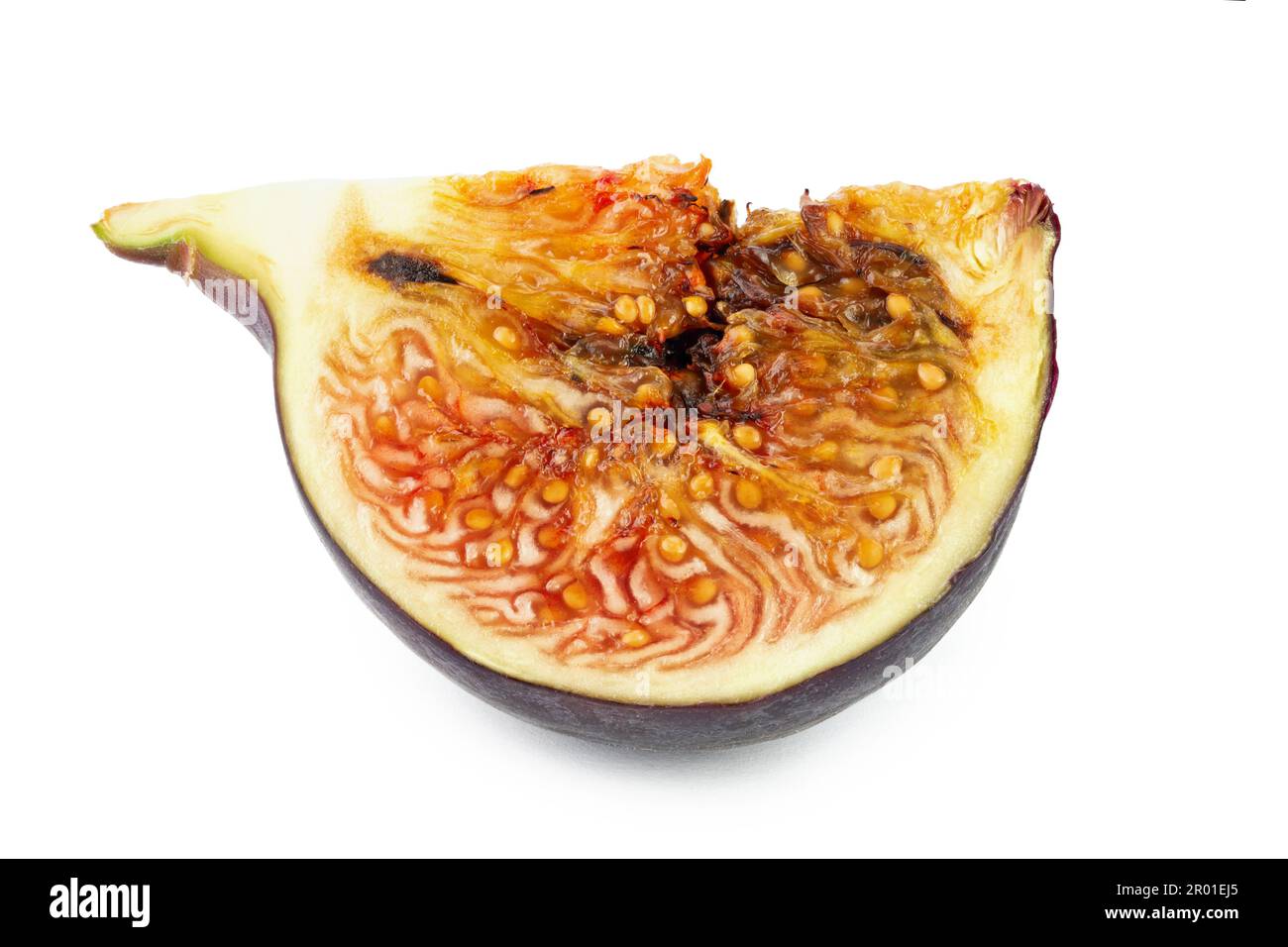 Sliced ripe fig isolated on white background. File contains clipping ...