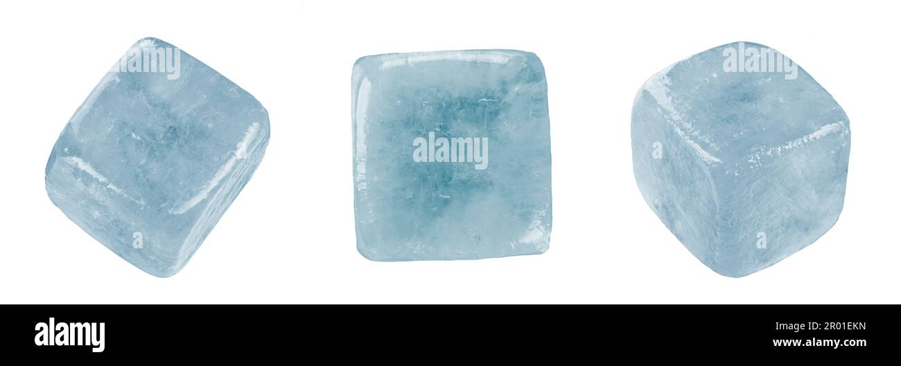 Cubes of ice, isolated on white background, full depth of field. File contains clipping path ...