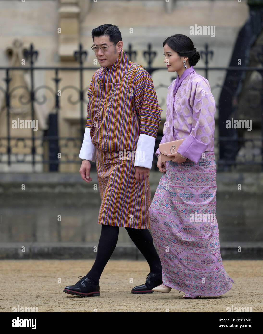 Bhutan's King Jigme Kesar Namgyel Wangchuck and Queen Jetsun Pema Wangchuck arrive ahead of the ...