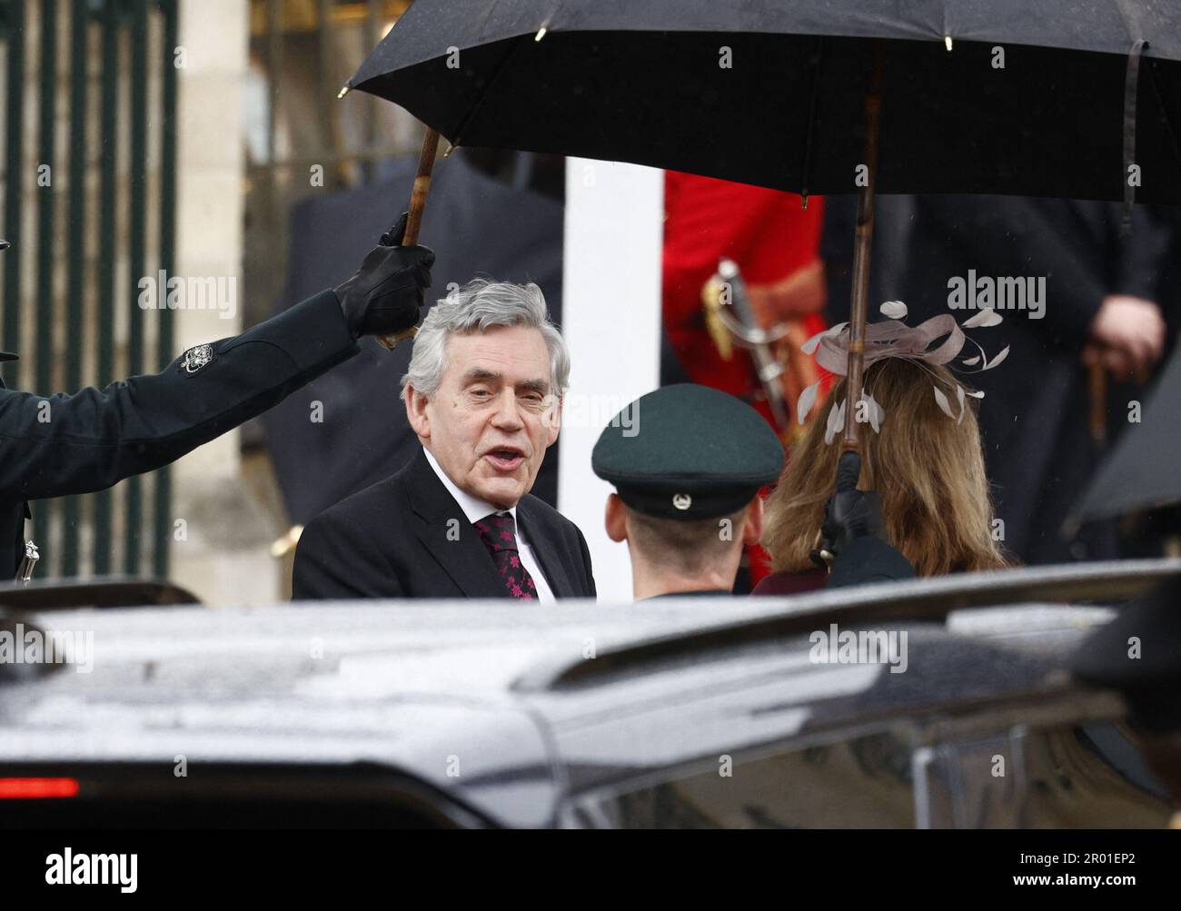 London, UK. 06th May, 2023. Gordon Brown arriving at the coronation ...
