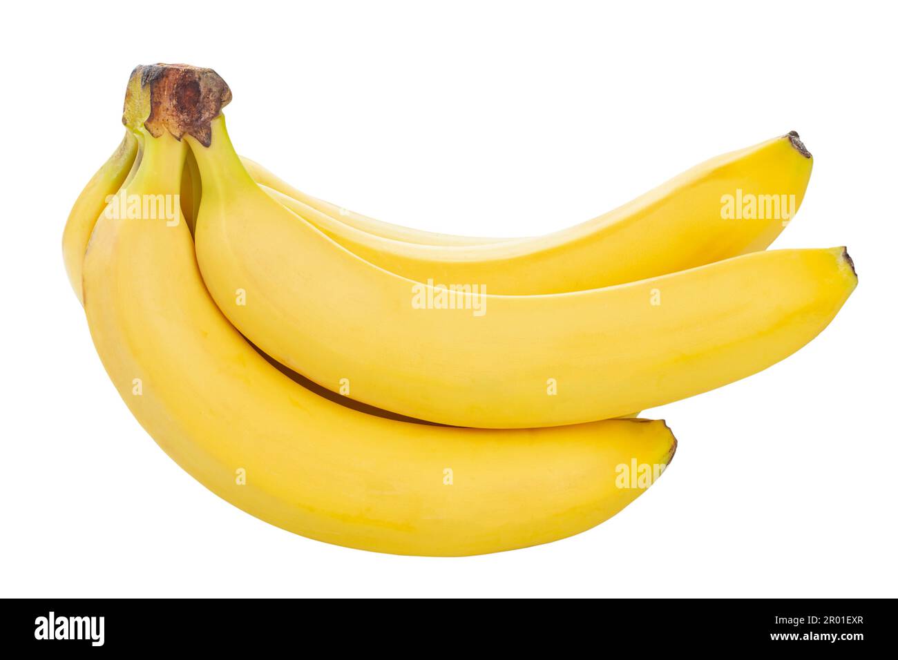 Three ripe bananas isolated on a white background. File contains ...