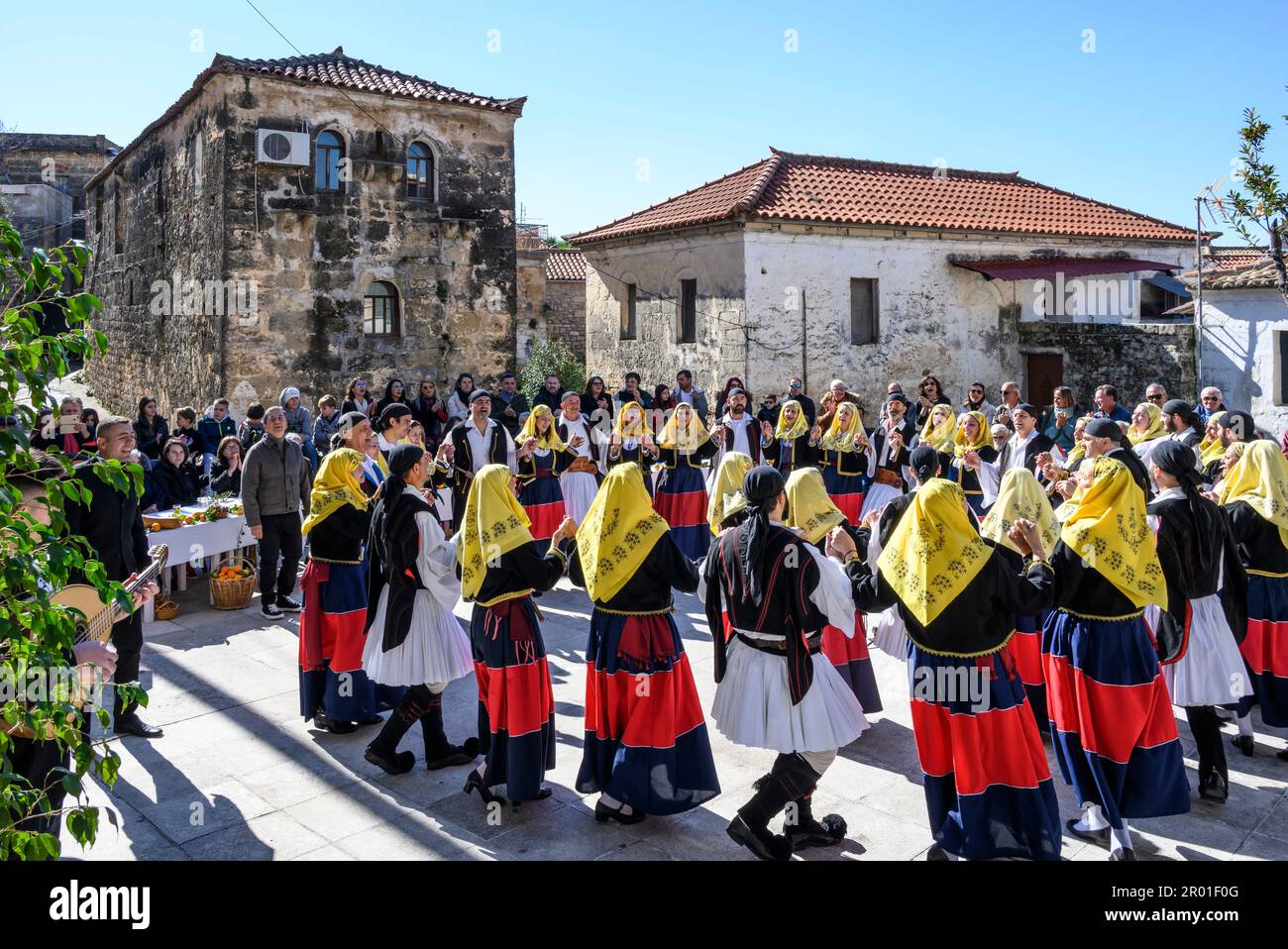 Traditional Greek dancing at a Paniyiri, a local festival , Proastio ...