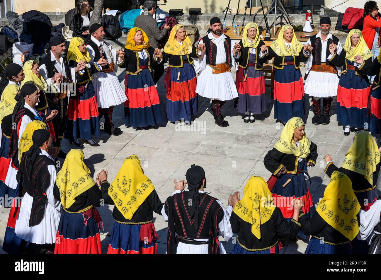 Traditional Greek dancing at a Paniyiri, a local festival , Proastio ...