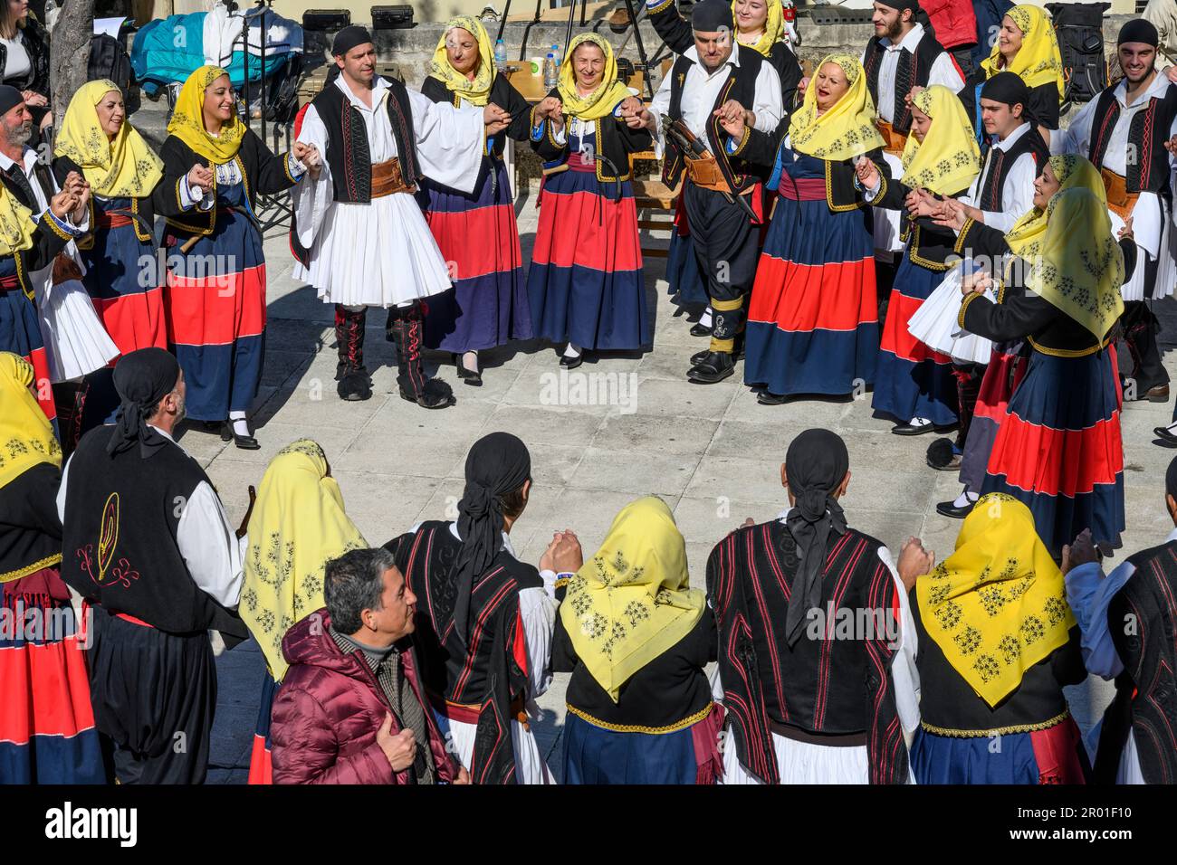 Traditional Greek dancing at a Paniyiri, a local festival , Proastio ...