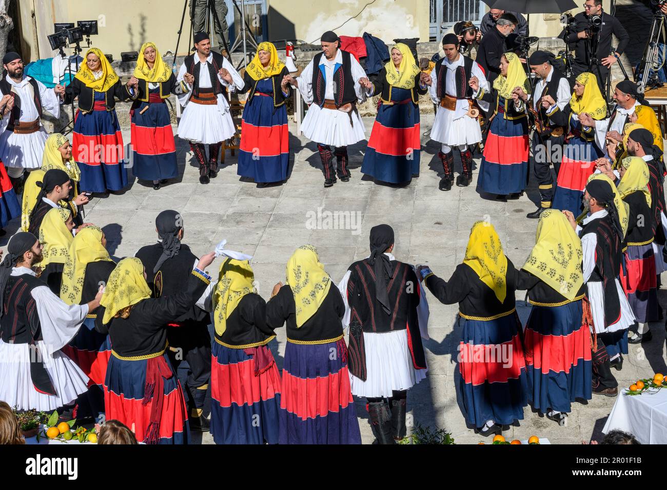 Traditional Greek dancing at a Paniyiri, a local festival , Proastio ...