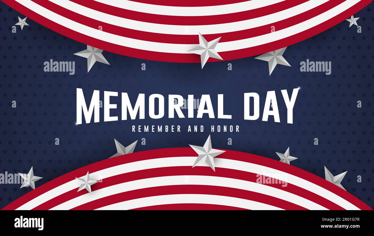 Memorial Day - Remember and honor the US flag with the stars in the ...