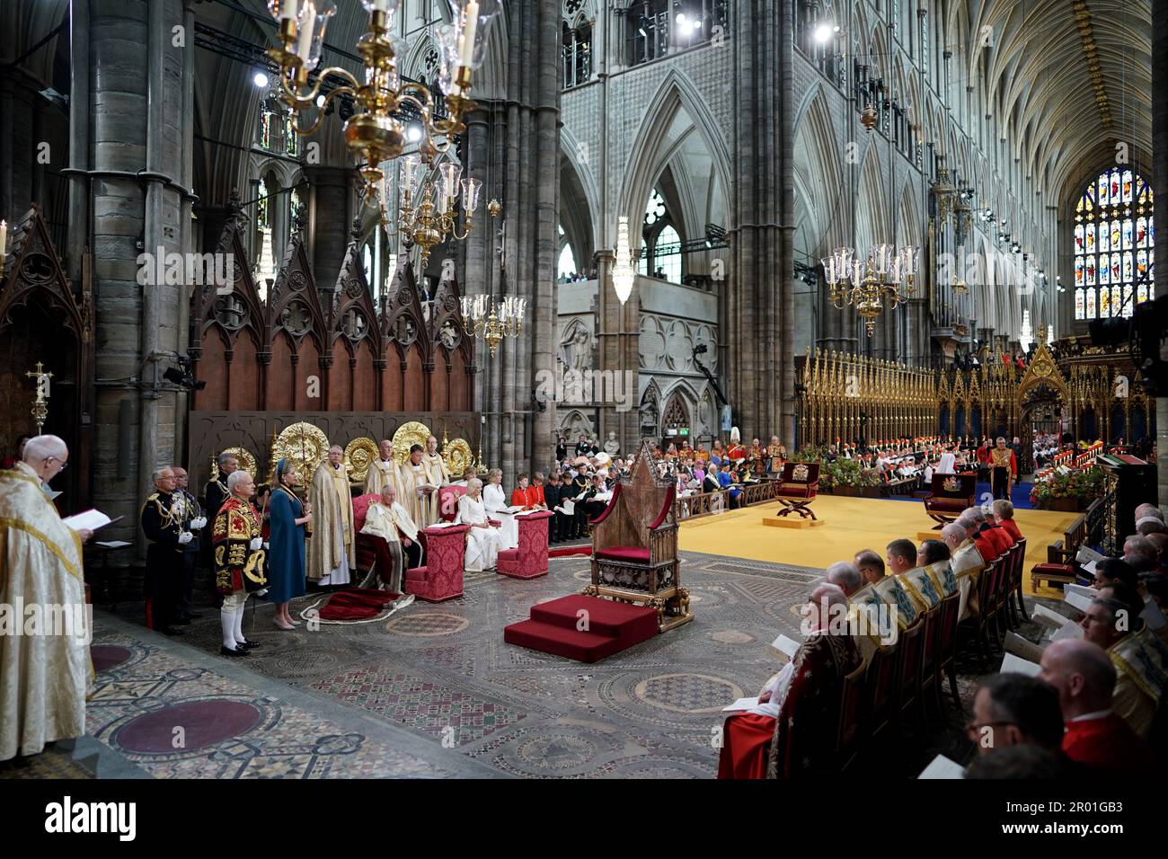 King Charles III and Queen Camilla during their coronation ceremony at ...