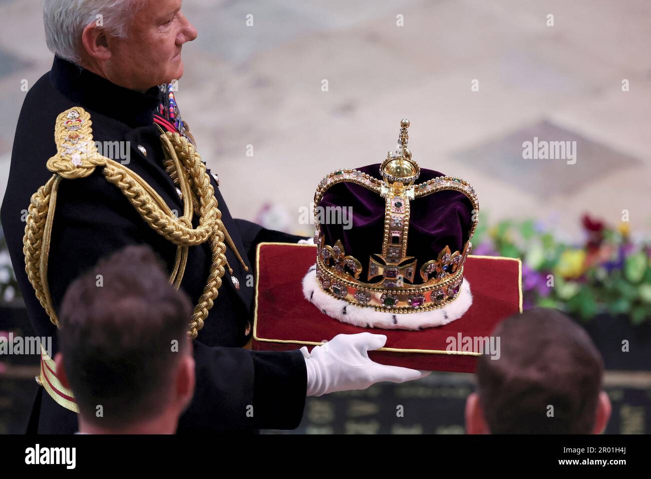The 17th century St Edward's Crown is carried for Britain's King ...