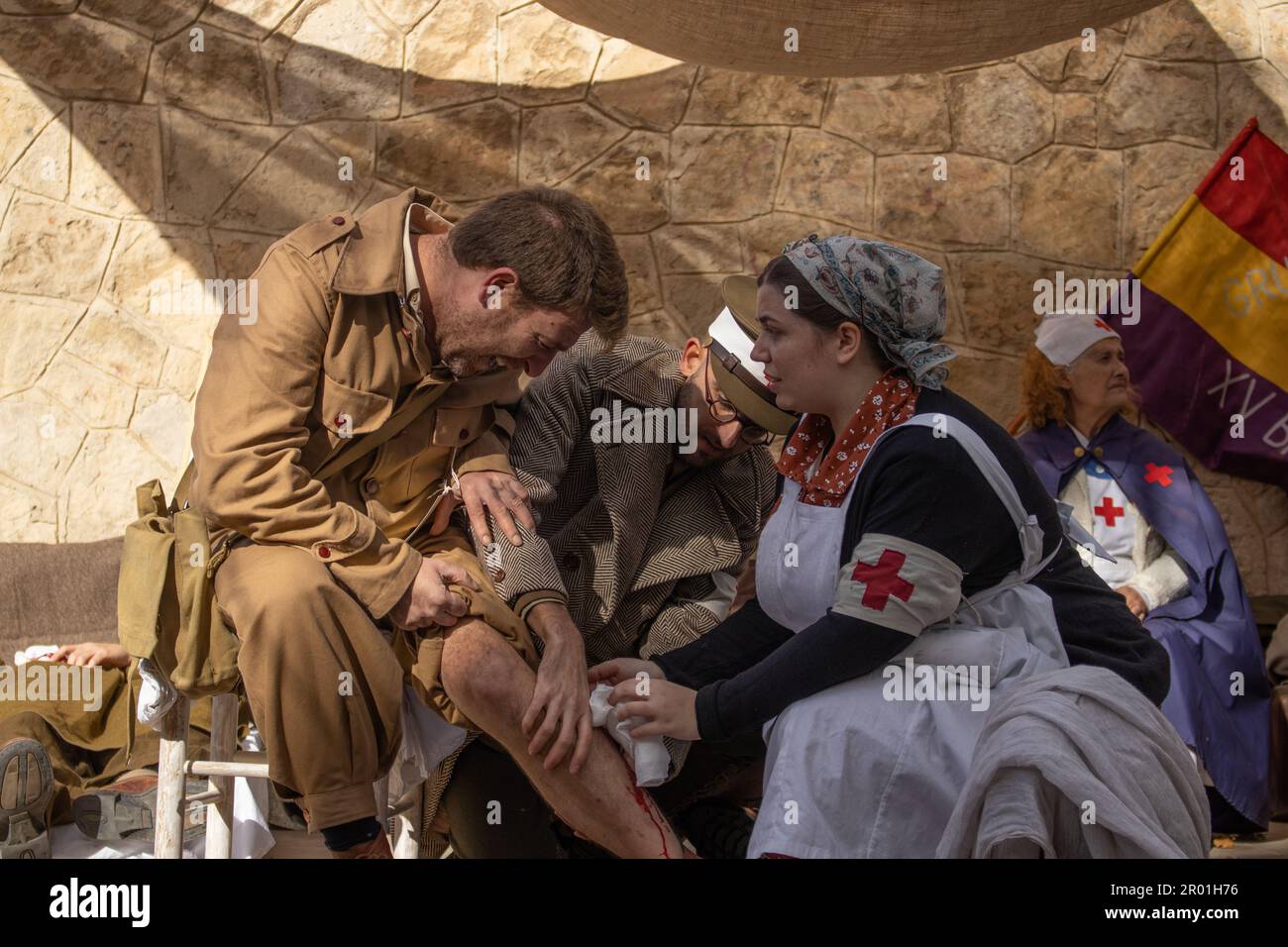 Flix, Spain. November 19 2022: Spanish Civil War recreation. Living ...