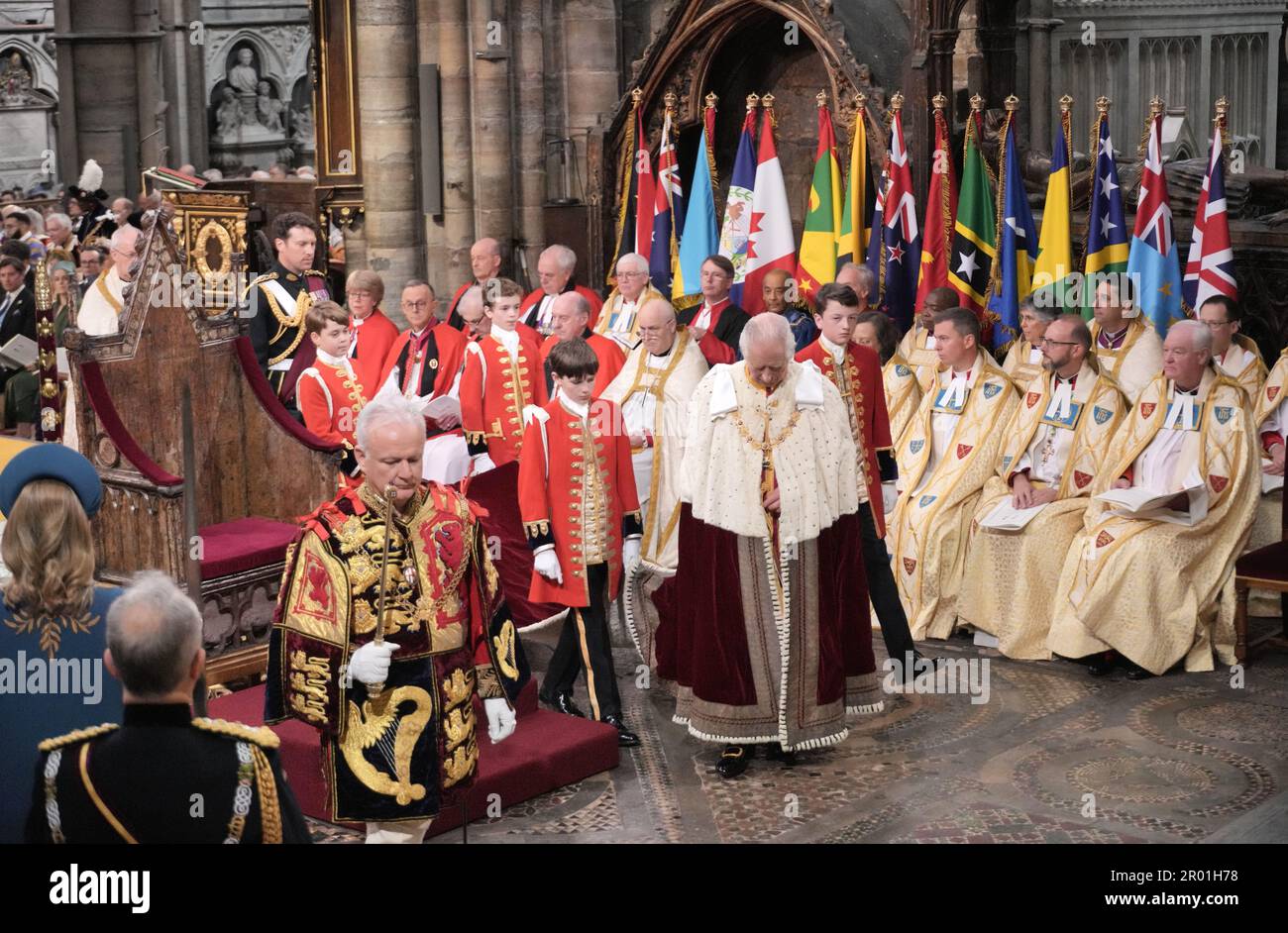 King Charles III during his coronation ceremony in Westminster Abbey ...