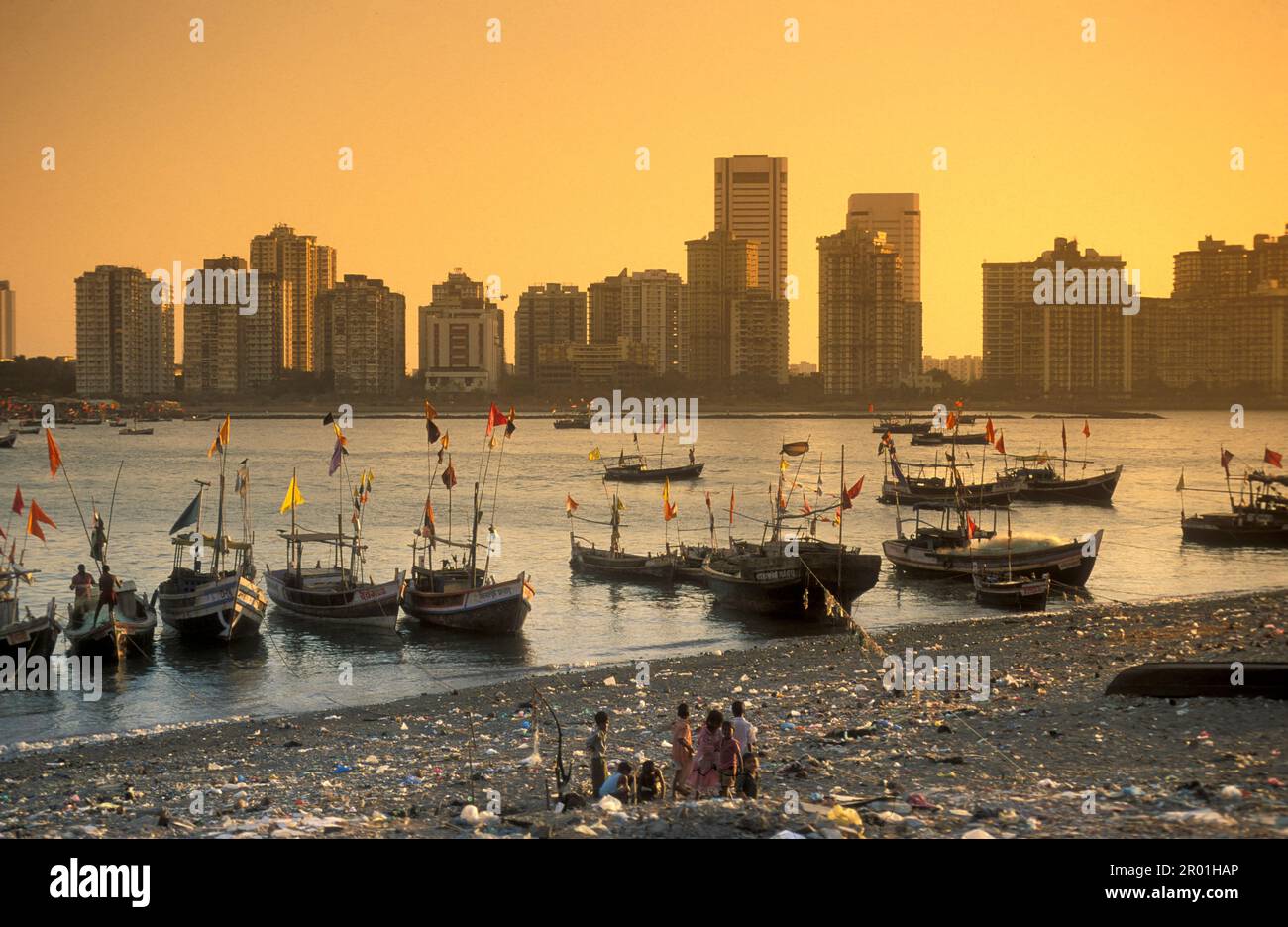 the Skyline at a Beach and Coast in Colaba in the city centre of Mumbai ...