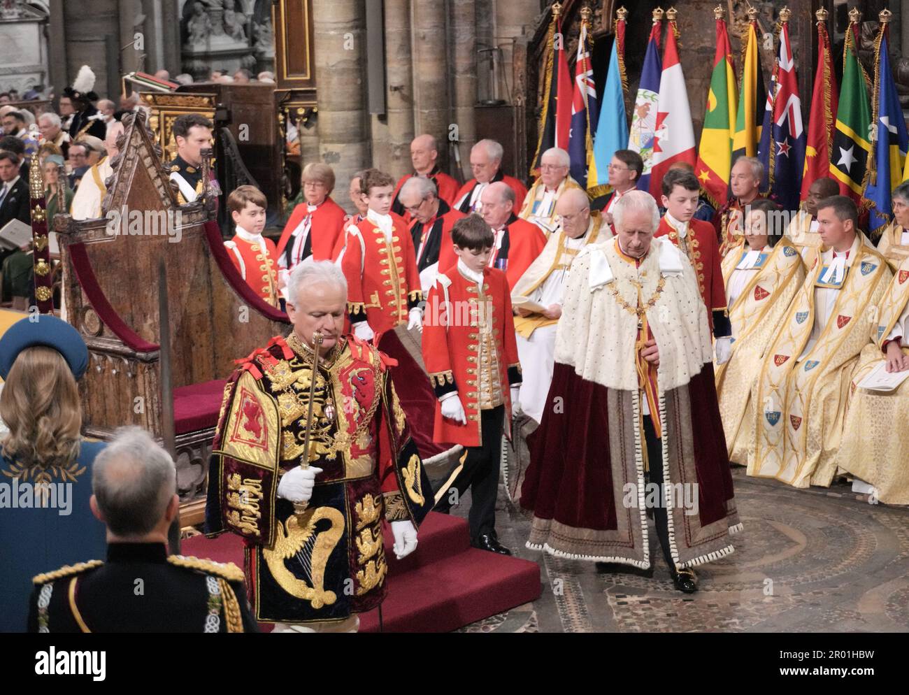 King Charles III during his coronation ceremony in Westminster Abbey ...