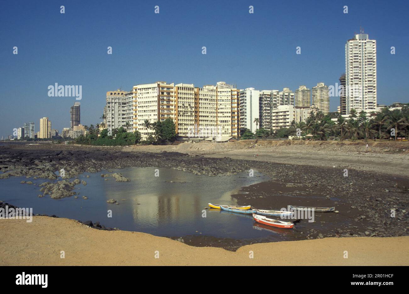 the Priyadarshini Seaside Shore Park in the city centre of Mumbai in ...