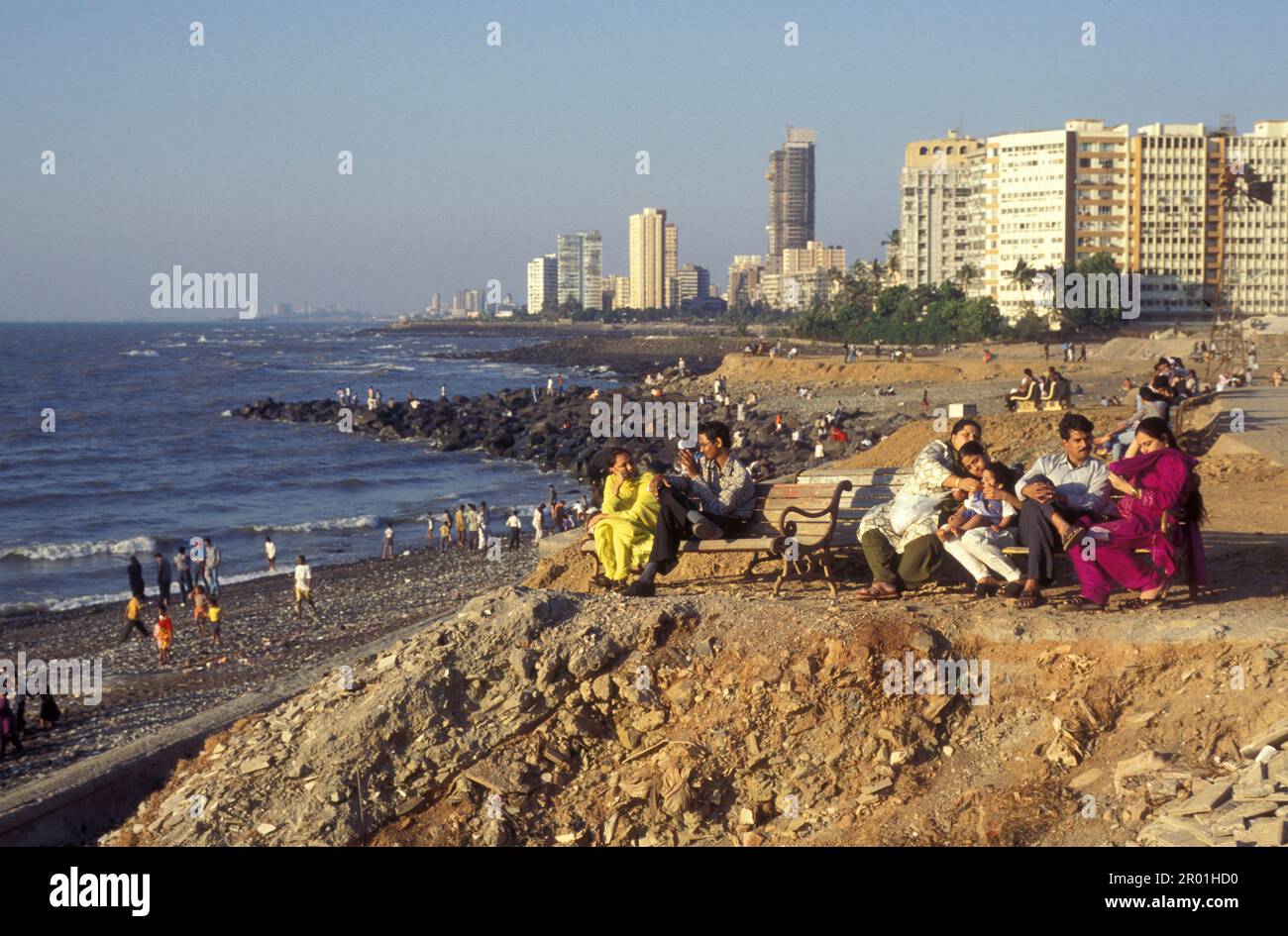 people at the Priyadarshini Seaside Shore Park in the city centre of ...