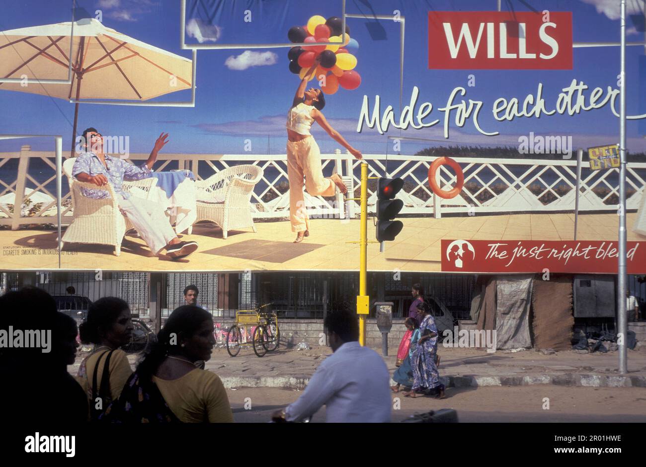 a advertising of wills cigarettes in the city centre of Mumbai in India ...