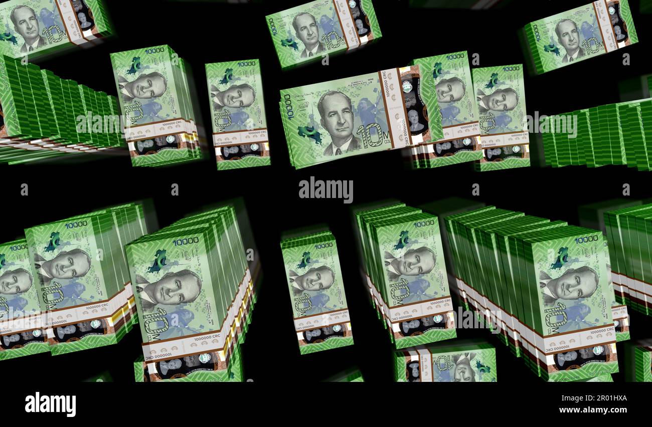 Costa Rica money Costa Rican Colon money pack 3d illustration. 10000 ...