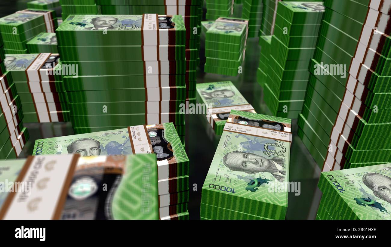 Costa Rica money Costa Rican Colon money pack 3d illustration. 10000 ...