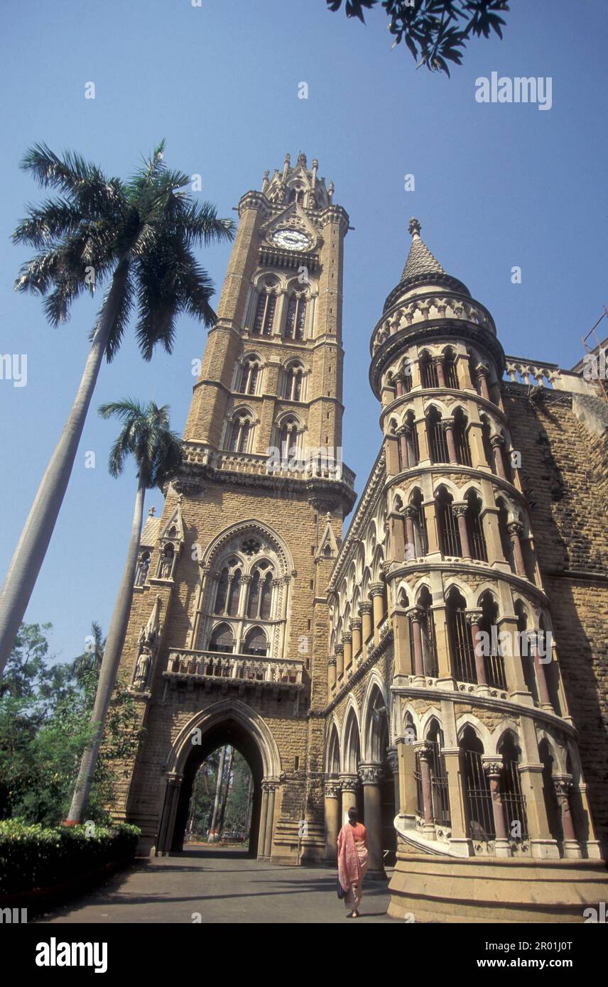 the architecture of the Rajabai Clock Tower of the Universita of Munmbai in Colaba in the city ...