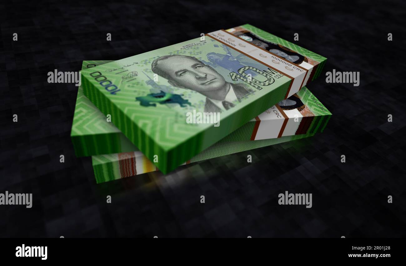 Costa Rica money Costa Rican Colon money pack 3d illustration. 10000 ...