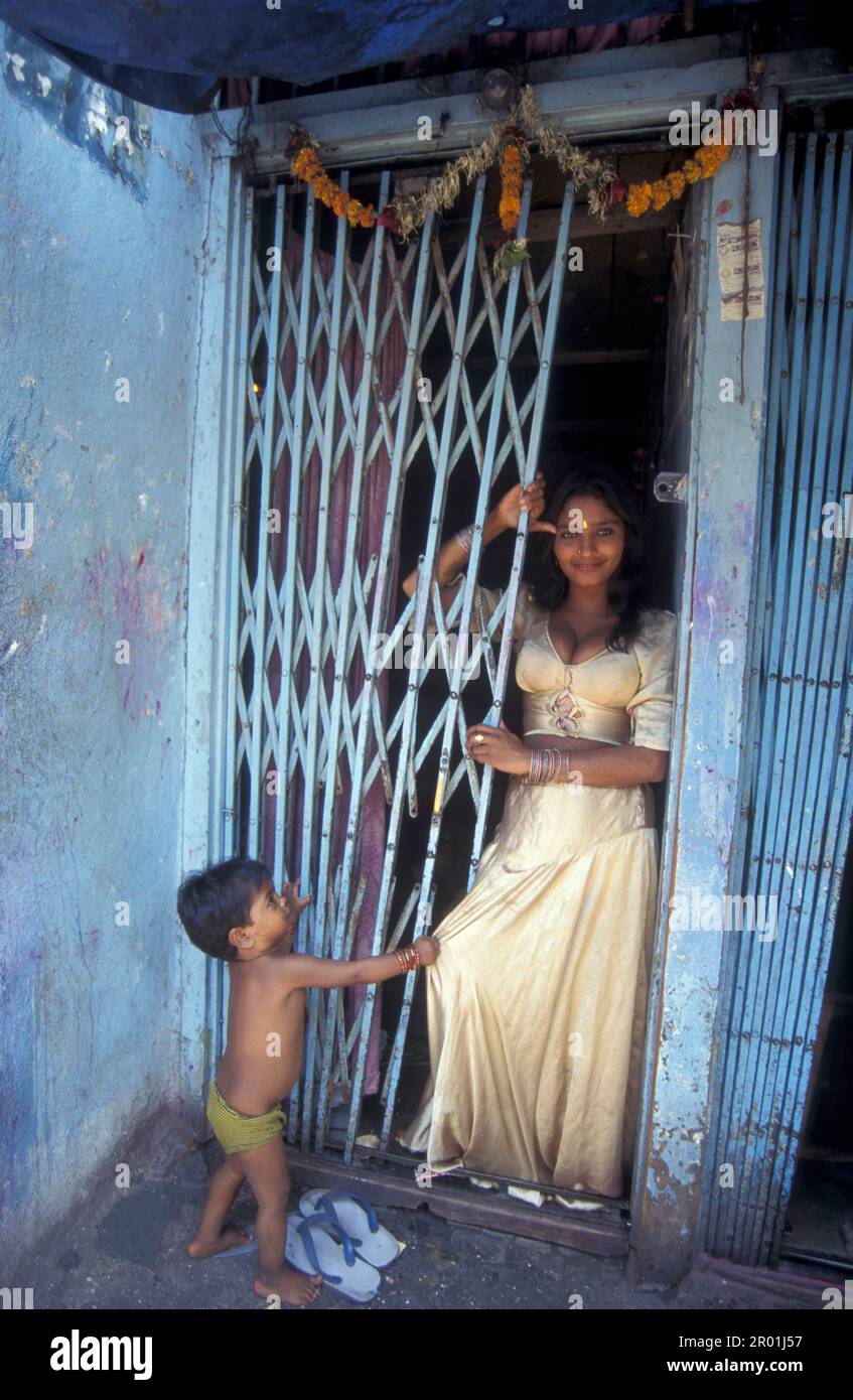 a Prostitute women in front of her Room at the Falkland road in the ...