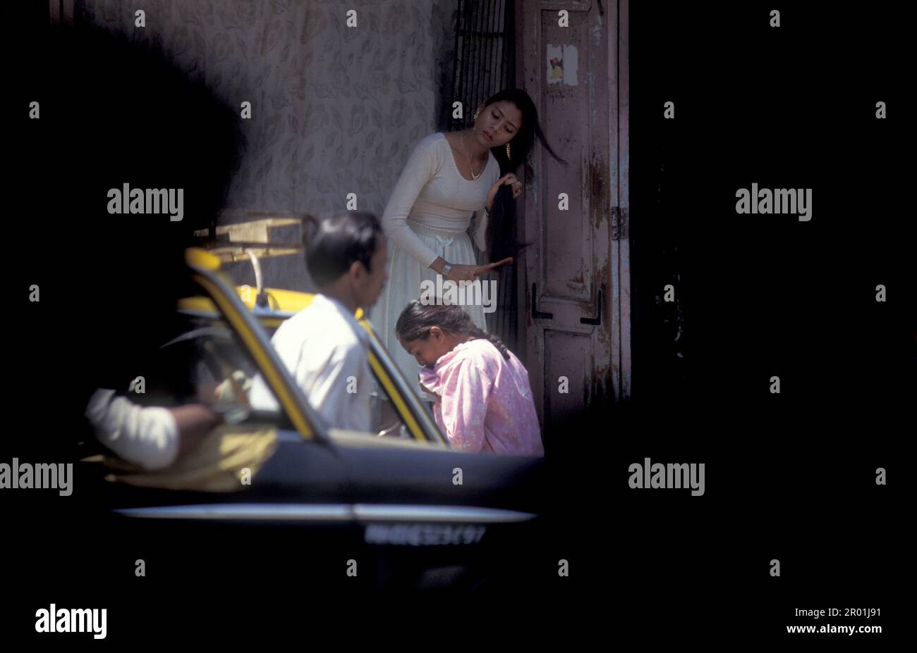 a Prostitute women in front of her Room at the Falkland road in the ...