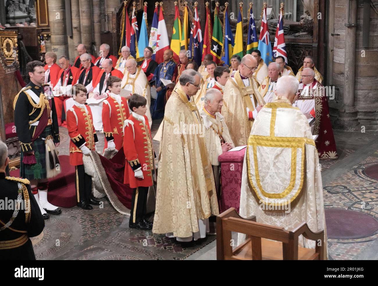 King Charles III during his coronation ceremony in Westminster Abbey ...