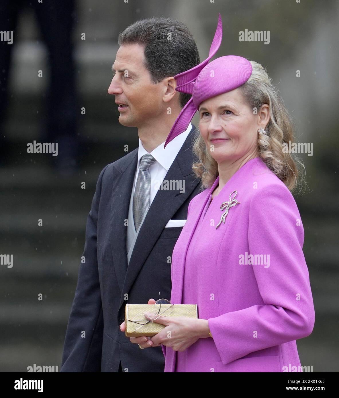 Sophie, Hereditary Princess of Liechtenstein, and Alois, Hereditary Prince, arrive to attend ...
