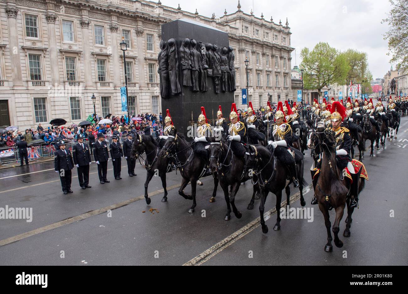 The King's Procession makes its way along Whitehall ahead of the ...