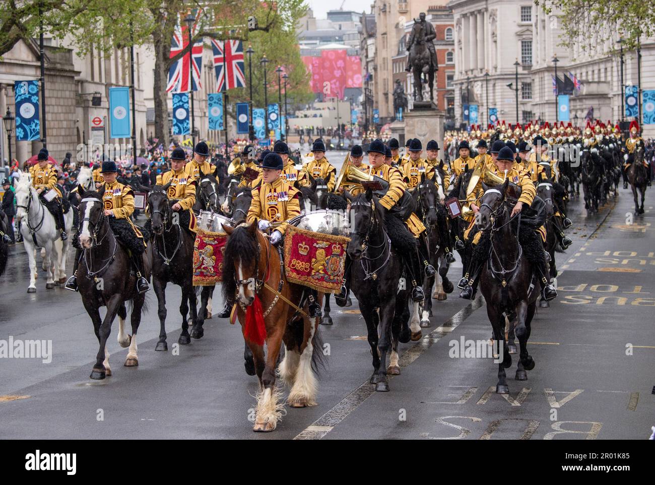 The King's Procession makes its way along Whitehall ahead of the ...